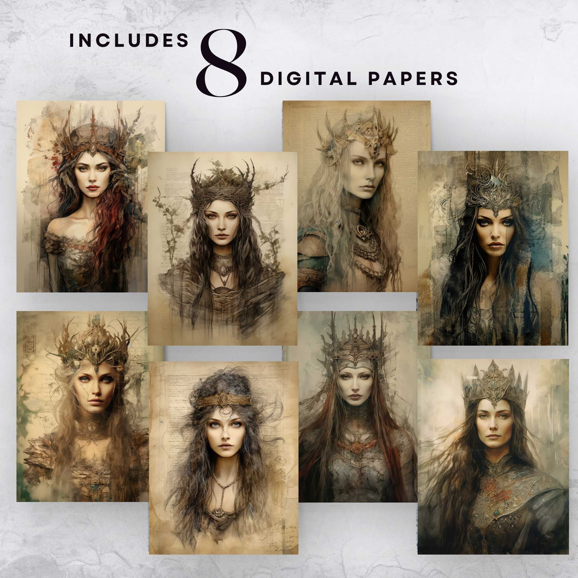 Elven Junk Journal, Elf Queen Digital Journal Paper, Fantasy Printable ...