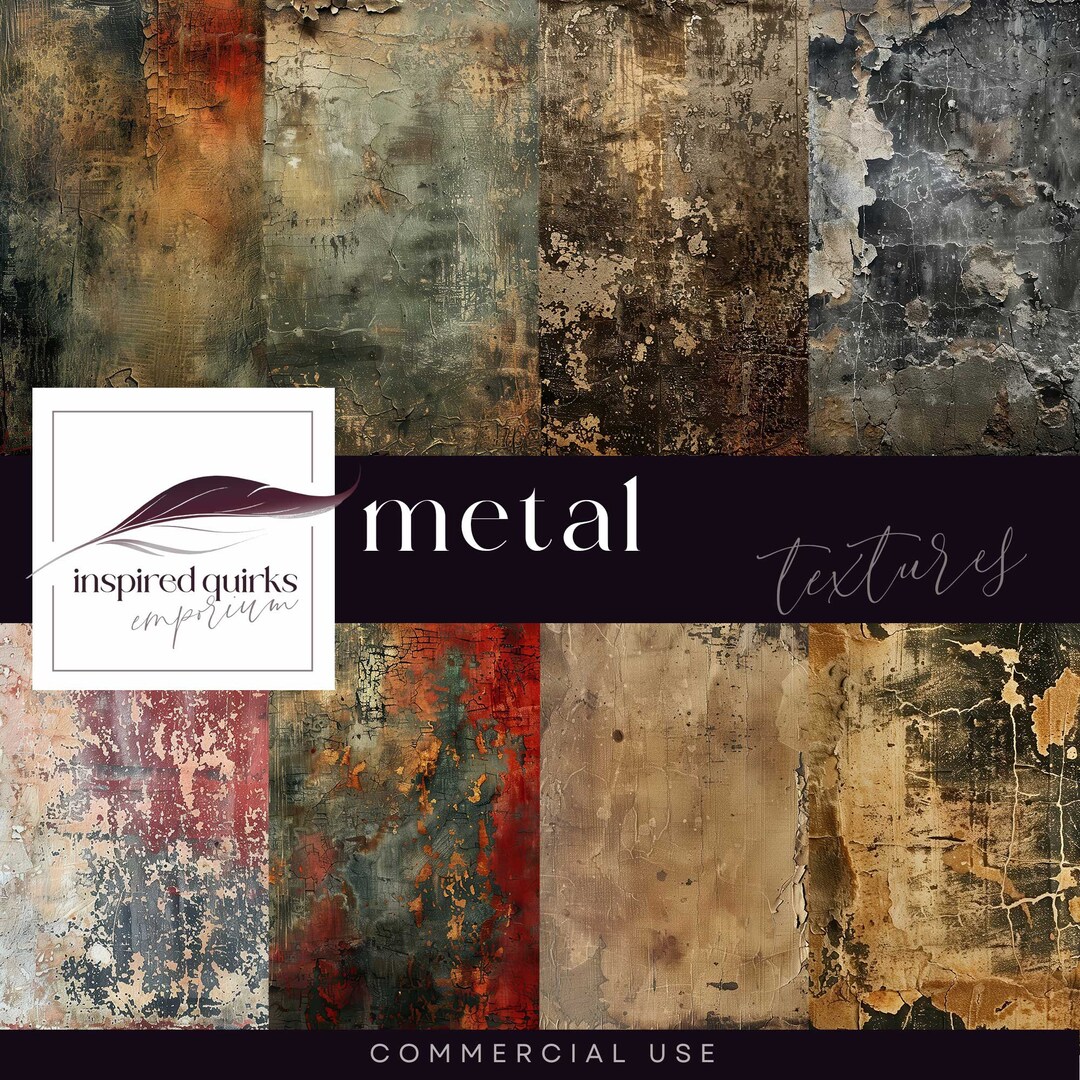 Metal Texture for Junk Journal, Grunge Painted Overlays, Digital ...