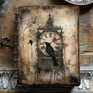 Raven Junk Journal Digital Paper, Crows, 6 Digital Journal Pages ...