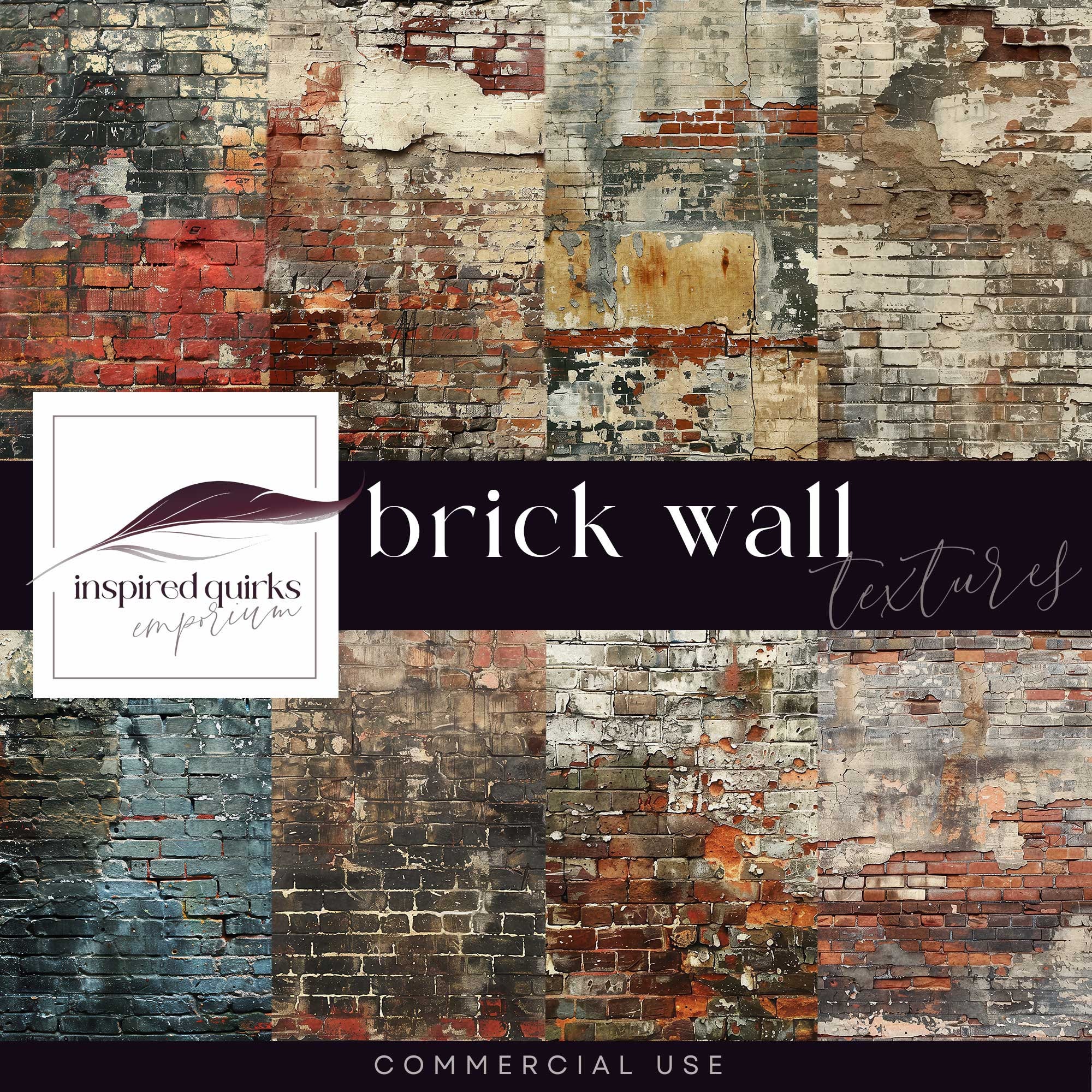 Brick Texture for Junk Journal, Grunge Painted Overlays, Digital ...