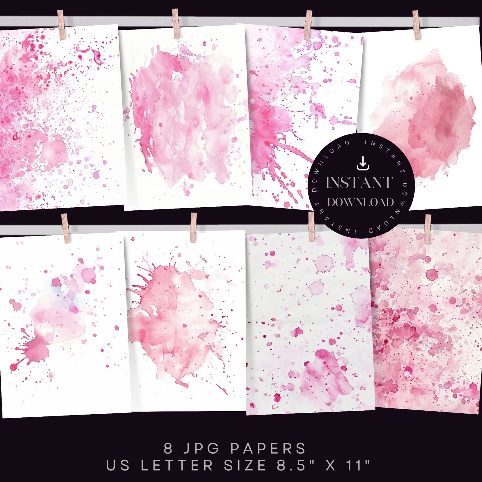 Paint Splatter Background, Pink Watercolor Washes, Painted Wall ...