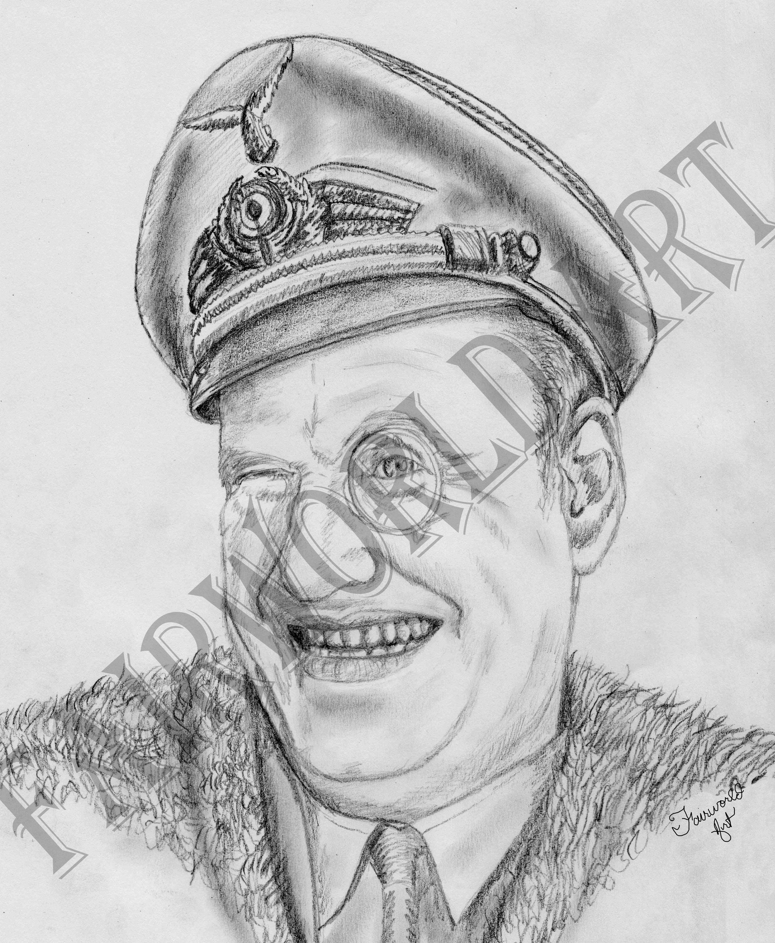 Colonel Klink Pencil Sketch Digital Download by Fairworld Art - Etsy