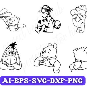 Winnie the Pooh Svg, Piglet Svg, Tiger Svg, Eeyore Svg, Winnie the Pooh ...