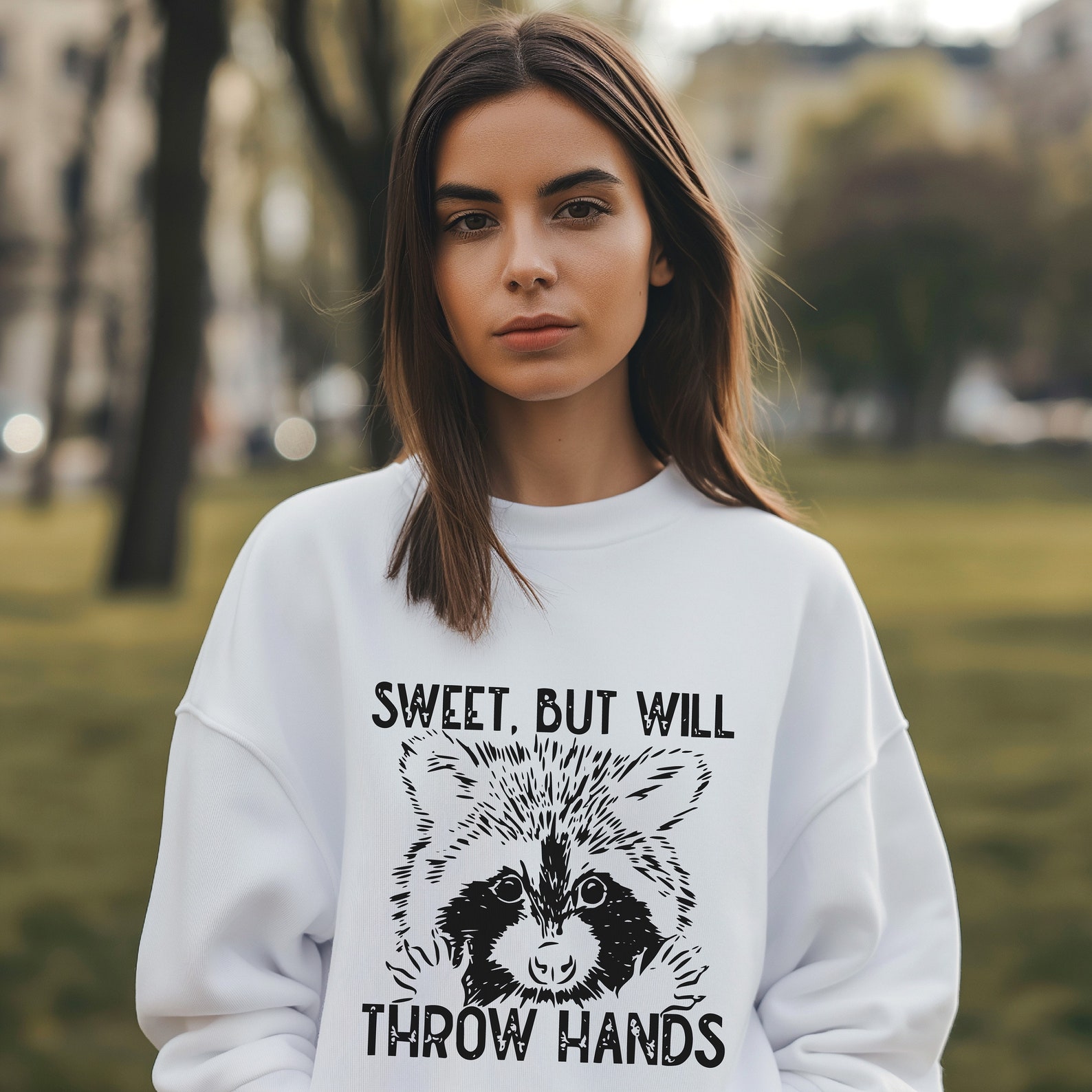 Sweet but Will Throw Hands Svg, Png, Raccoon Svg, Feisty, Snarky ...