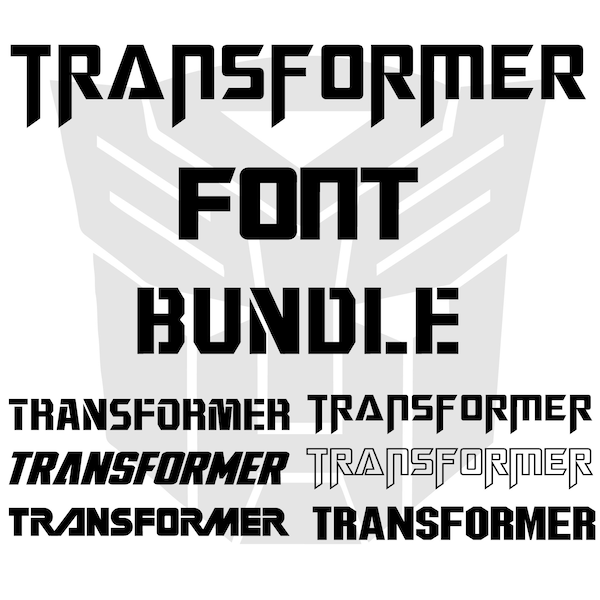 Transformer Font Svg - Etsy