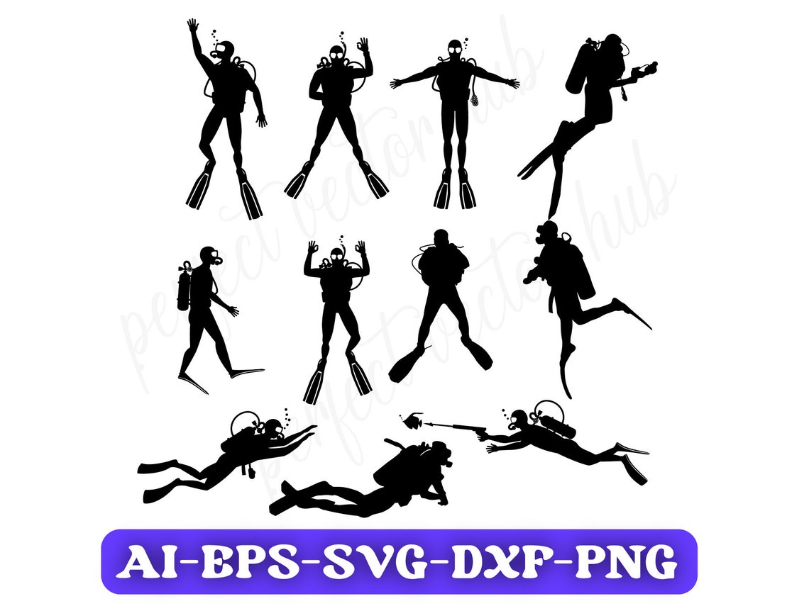 Scuba Diving Svg Bundle, Scuba Diver Svg, Scuba Diving Silhouette ...
