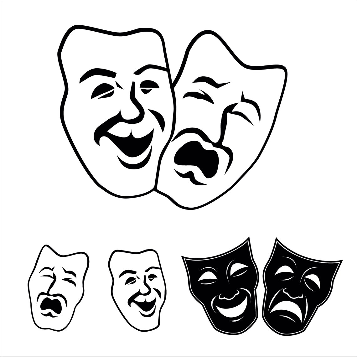 Theater Mask Svg, Theater Mask Png, Theater Mask Clipart, Theater Mask ...