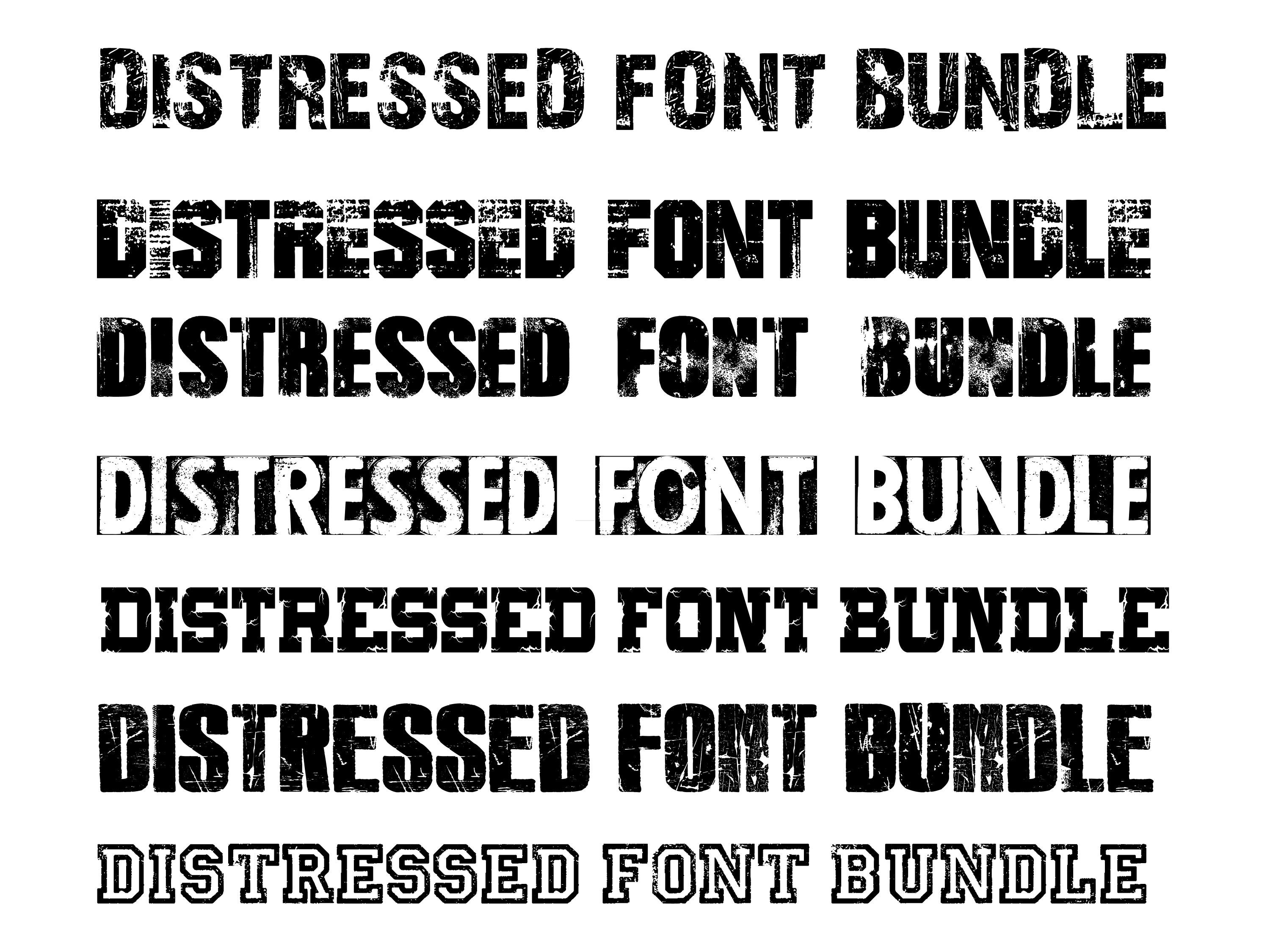 Distressed Font Bundle, Distressed Font Svg, Grunge Font Svg, Ttf and ...