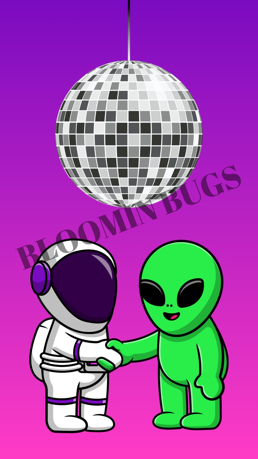 Alien Disco Phone Wallpaper - Digital Download - Etsy