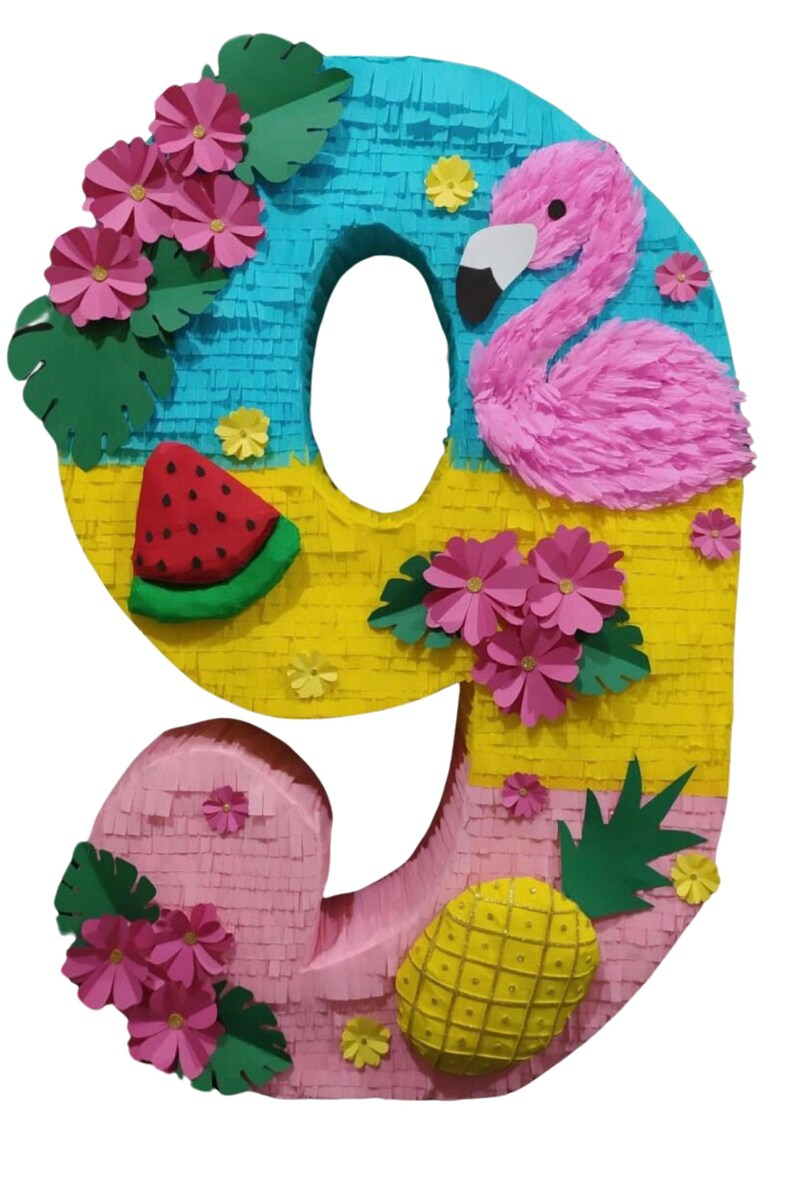Personalized Number Pinata, Hawaiian Luau Party Decor - Etsy