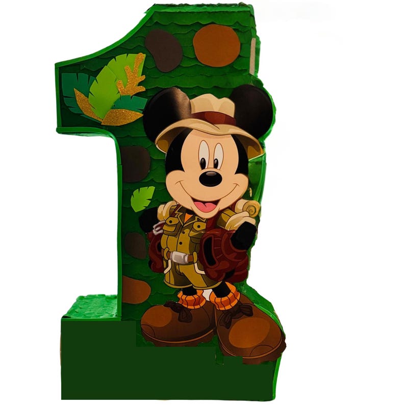 PINATA MICKEY SAFARI Numero 1 / Pinata Para Cumpleaños / Pinata Fiesta ...