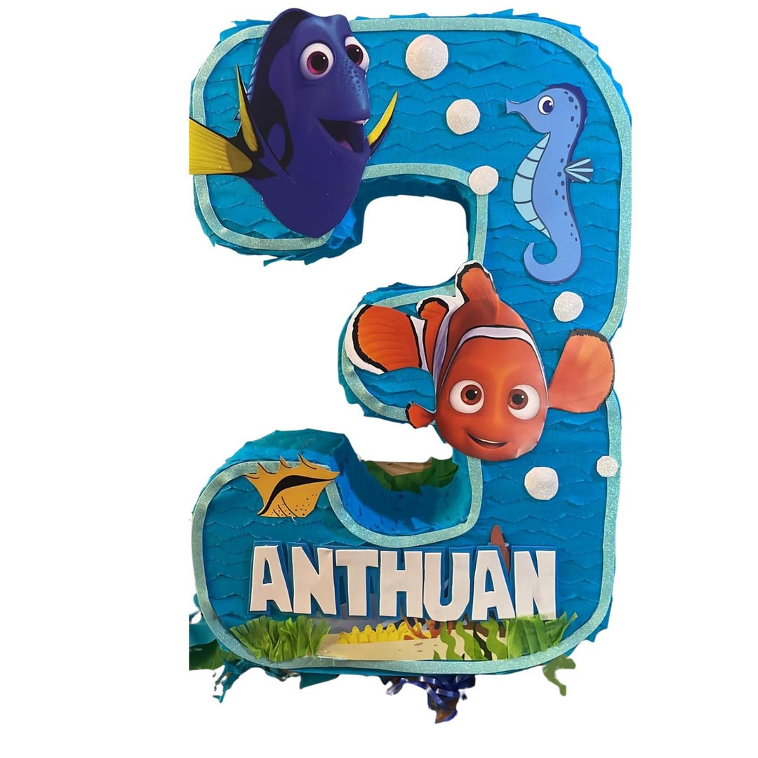 Nemo Number Piñata | Under the Sea Party, Disney Theme - Etsy