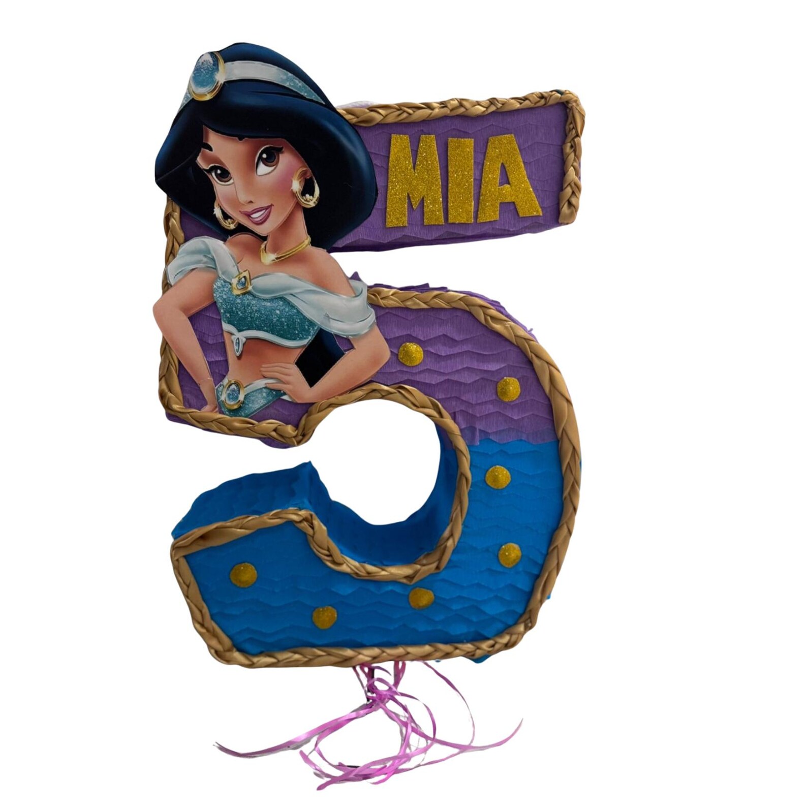 Princess Jasmine Piñata | Turquoise & Gold Aladdin Party Decoration - Etsy