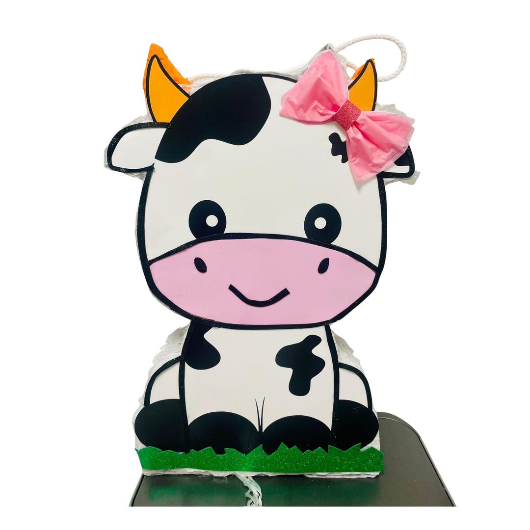 Piñata La Vaca Lola 26” | Fiesta Temática Granja Infantil | Blanco Y ...