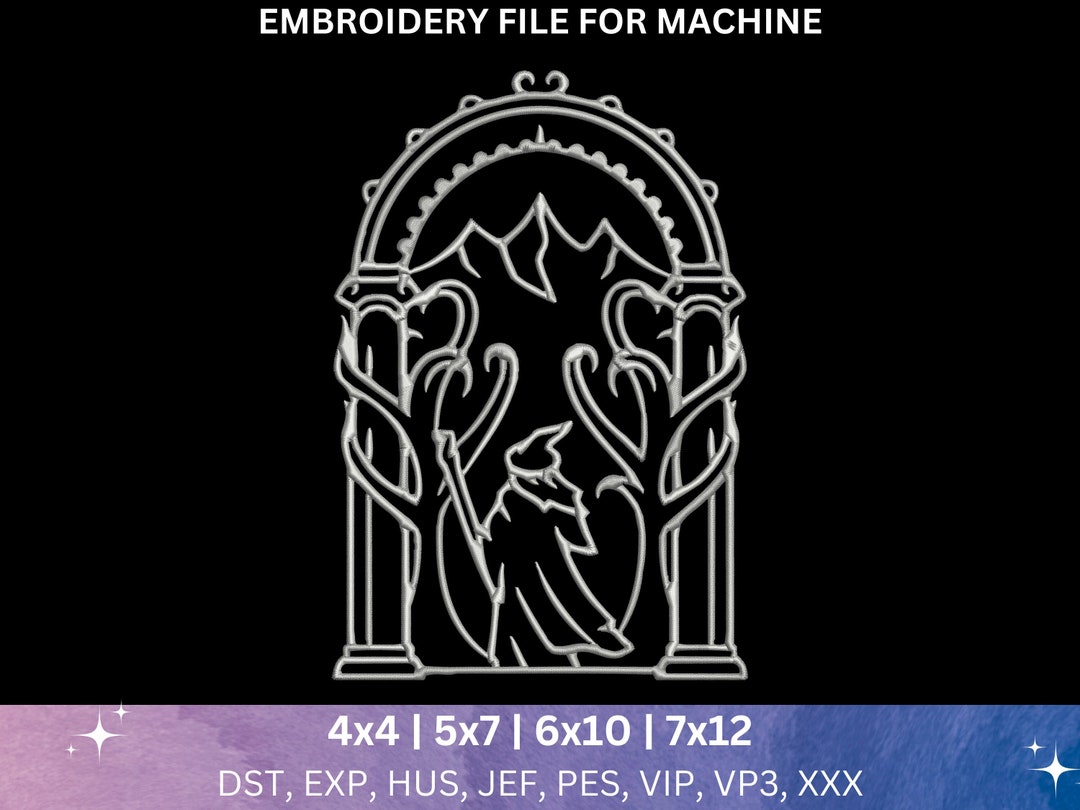 Gandalf Embroidery Design Lord of the Rings Embroidery Machine Moria ...