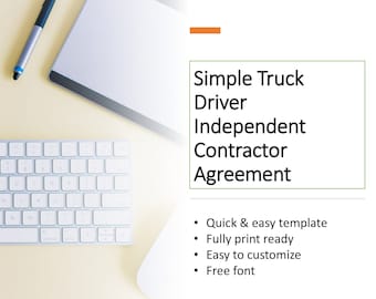Truck Driver Contract Form - Truck Driver Independent Contractor ...