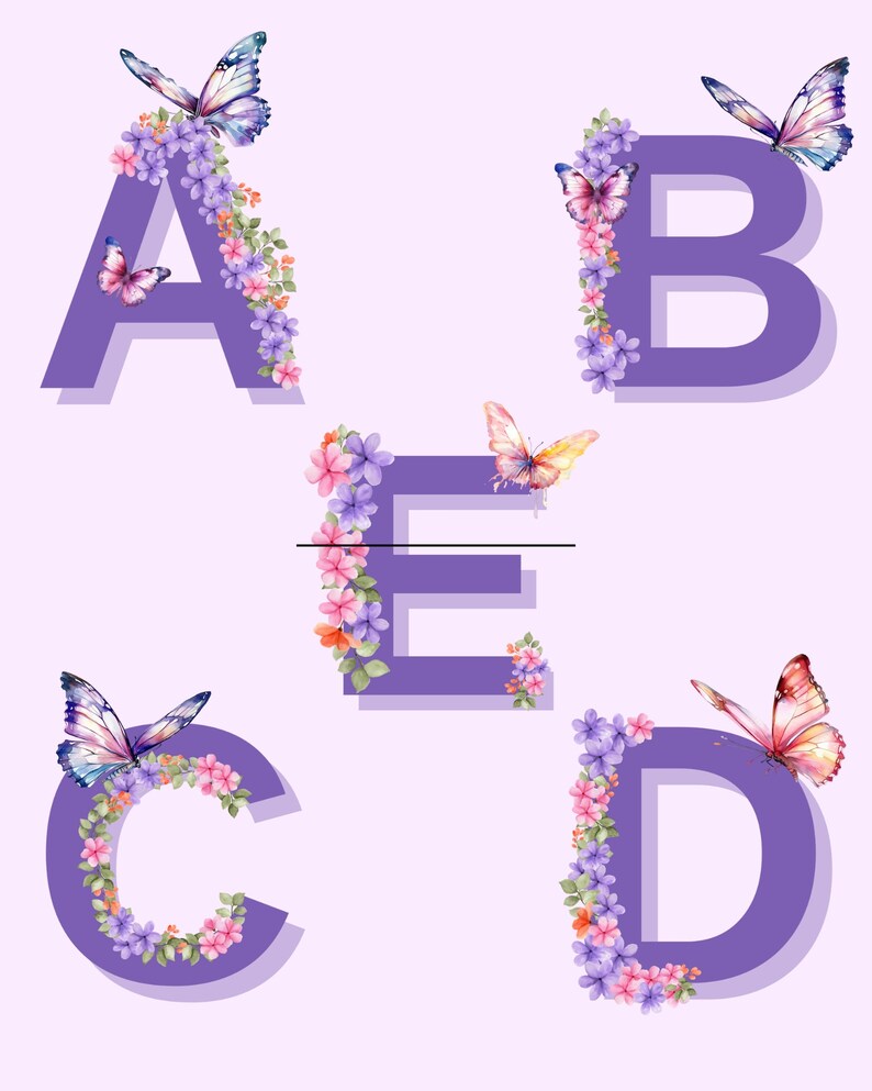 Floral Alphabet PNG, Floral Letters, Alphabet SVG, Floral Alphabet ...