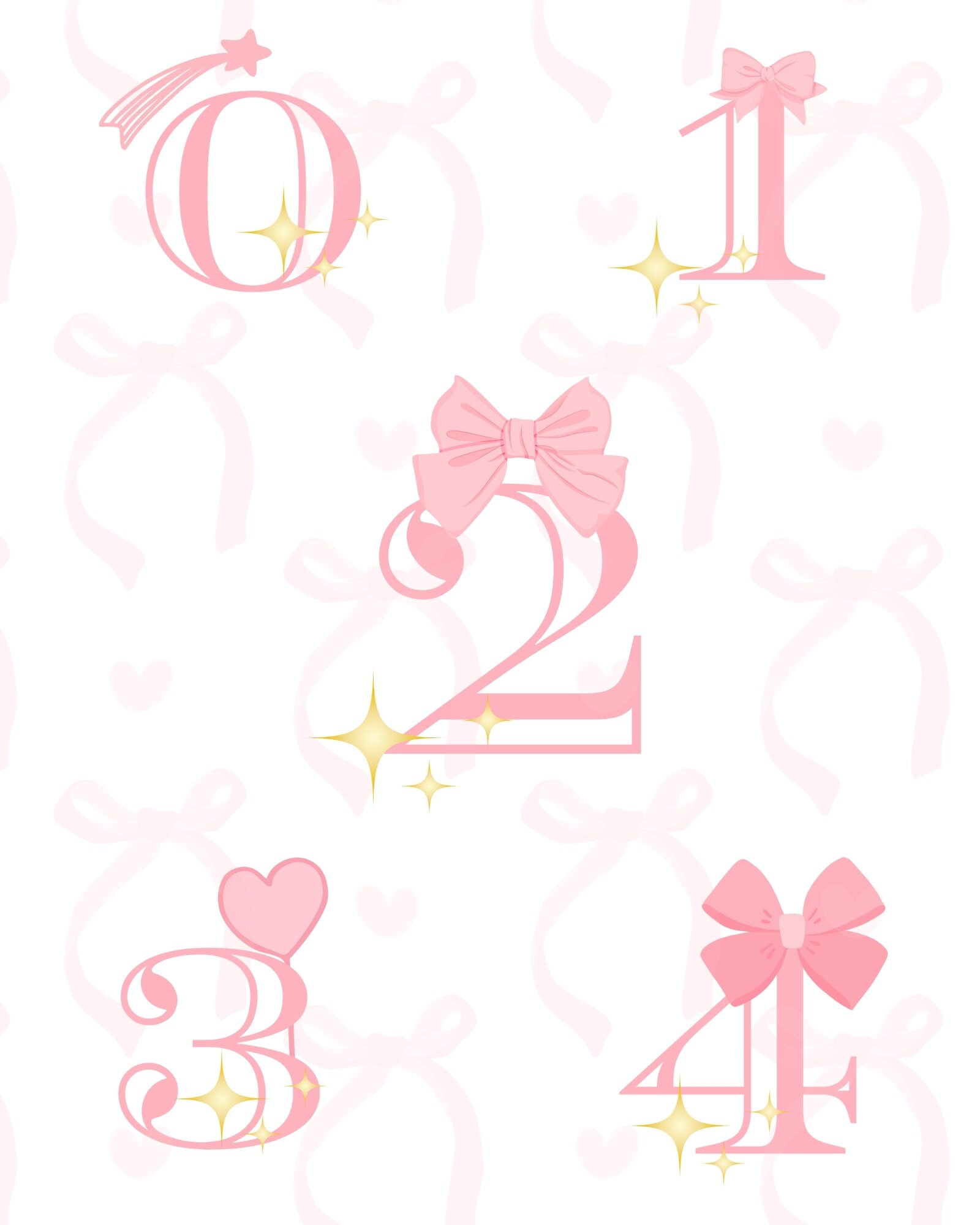 Birthday Numbers PNG Bundle, Birthday Sublimation Design, Pink Numbers ...