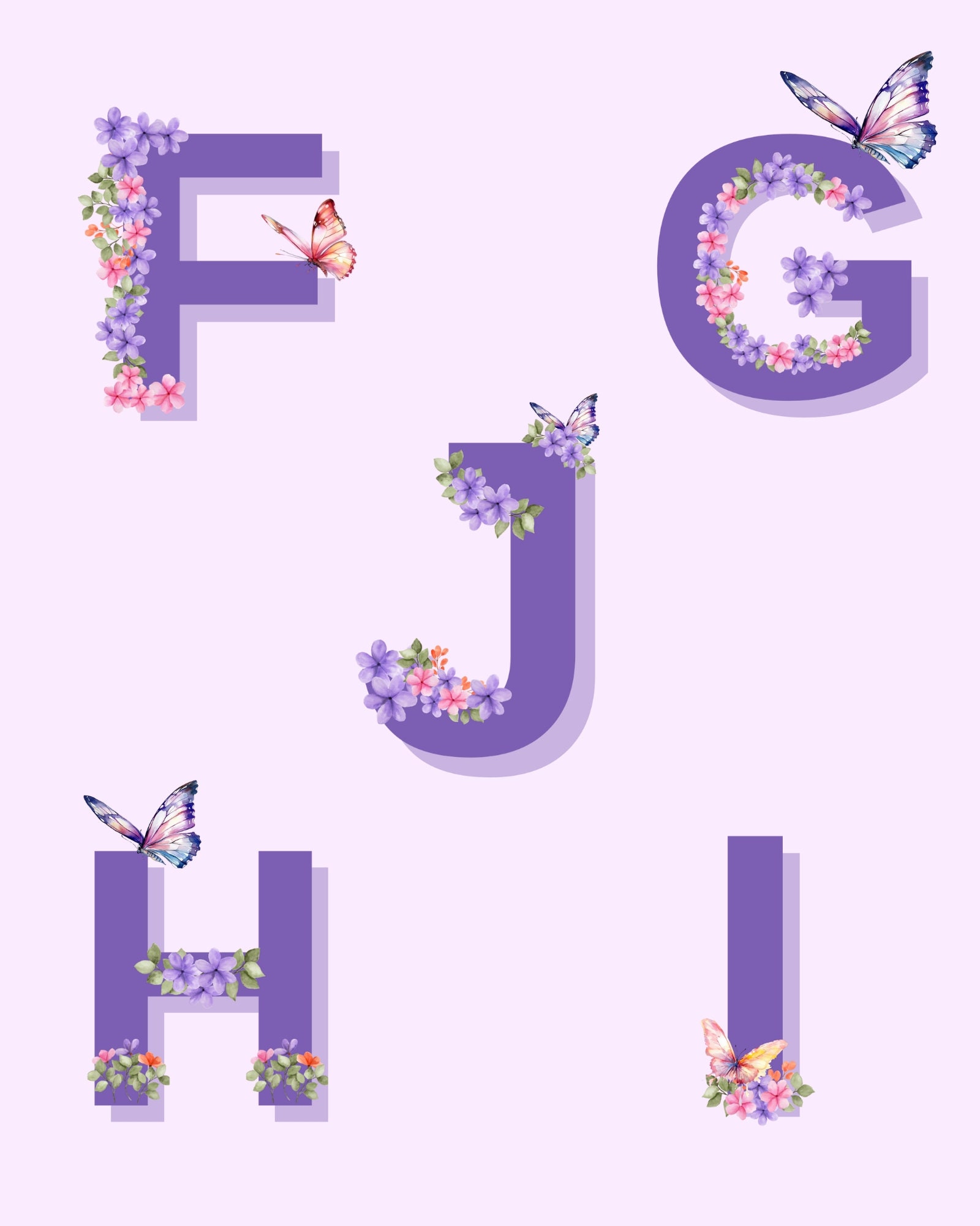 Floral Alphabet PNG, Floral Letters, Alphabet SVG, Floral Alphabet ...