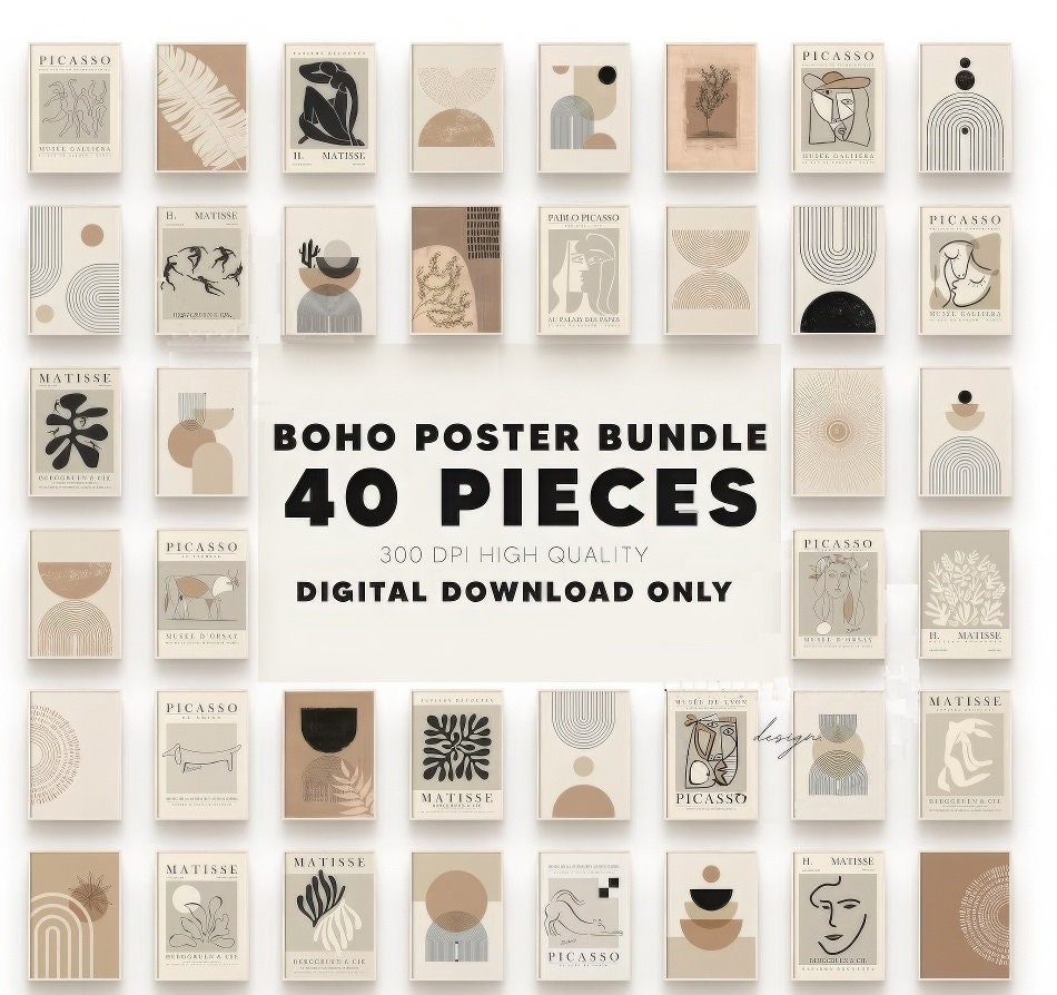 Big Boho Wall Art Bundle, Cozy Gallery Home Decor, Matisse Print ...