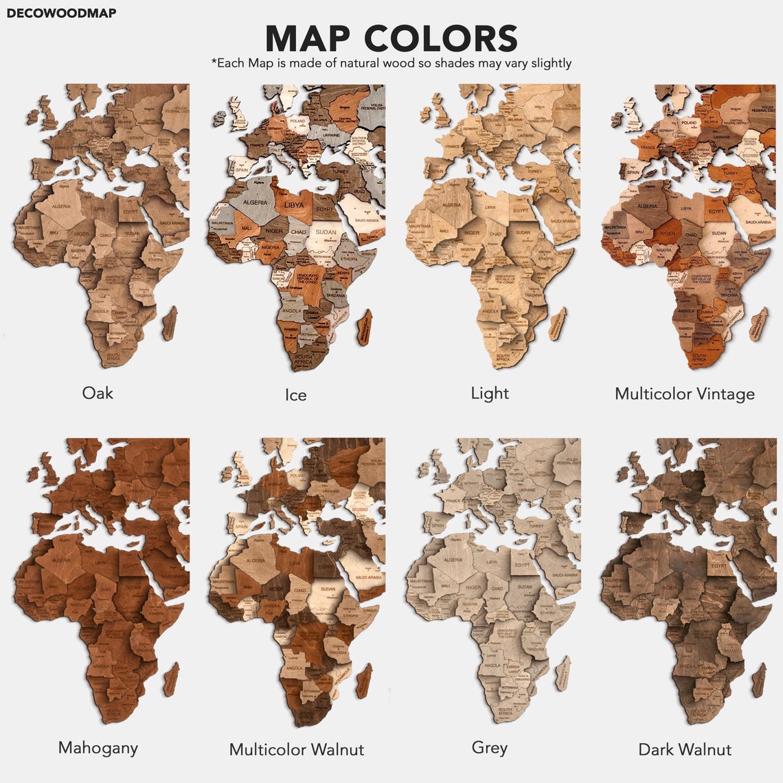 3D Wooden World Map, Living Room Decoration, Wall Art, Bedroom Wall Art ...