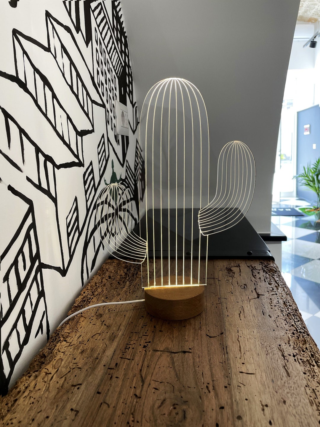 LED Plexiglass Lamp, Anniversary Gift, Designer Table Lamp, Gift for ...