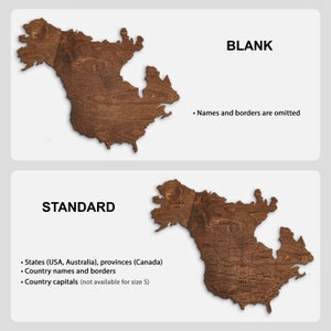 Wooden World Map, Gift for New Home Wall, Decowoodmap Oak World Map ...