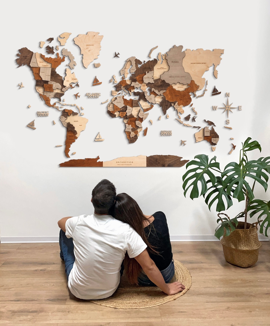 3D Wooden World Map, Wall Decoration, Decowoodmap Wooden Map, Travel ...