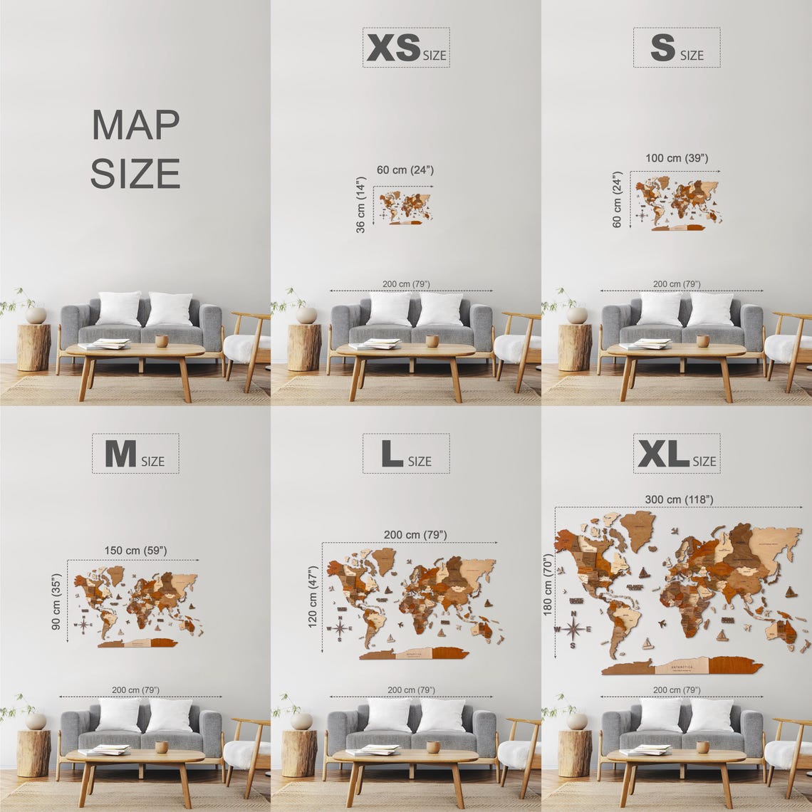 3D Wooden World Map, Living Room Decoration, Wall Art, Bedroom Wall Art ...