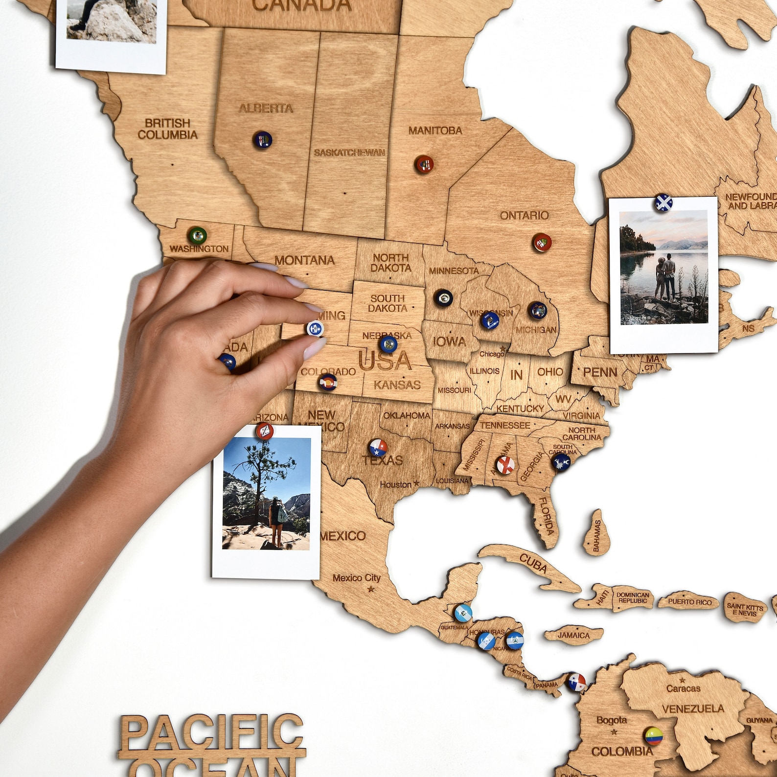 3D Wooden World Map, Office Decor Decowoodmap, Multicolor World Map ...