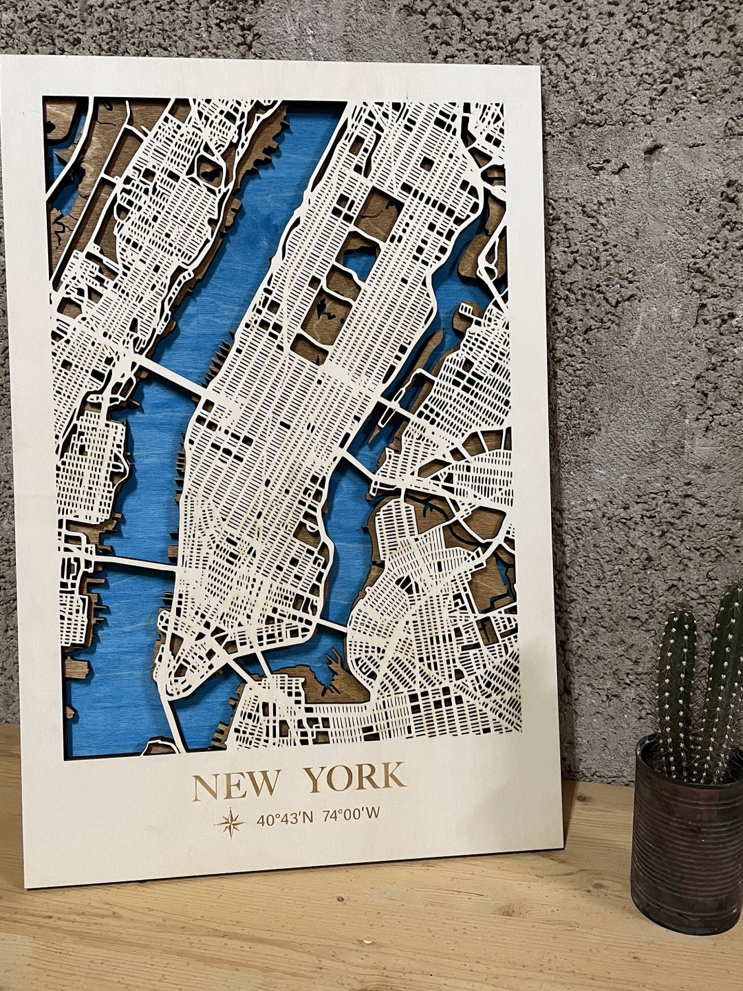 Wooden City Map, 3D Geographical Map, Map of London, Wooden Decorative ...