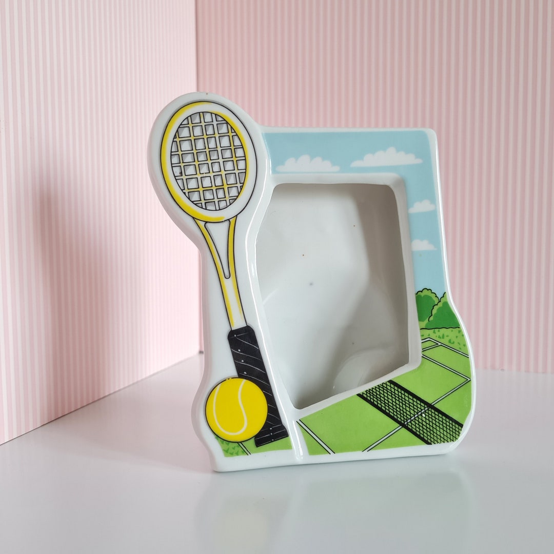Vintage Ceramic Photo Frame With Tennis Racket Decorations - Etsy