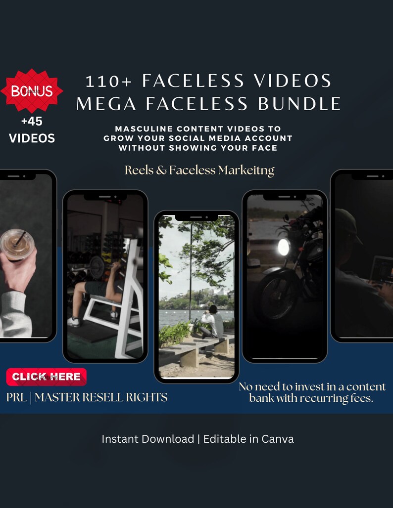100 DFY Reels With Hooks and Captions for Men the Zero Income Claim Faceless Digital Marketing ...