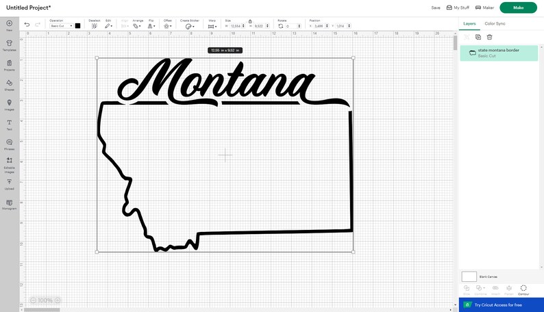 Montana State Svg,png,dxf,eps,pdf File,ready for Canva,cricut ...