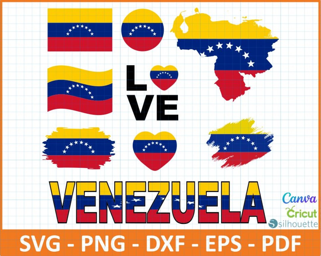 Venezuela Country Flag Svg,png,dxf,eps,pdf Cut File,venezuela Clipart ...