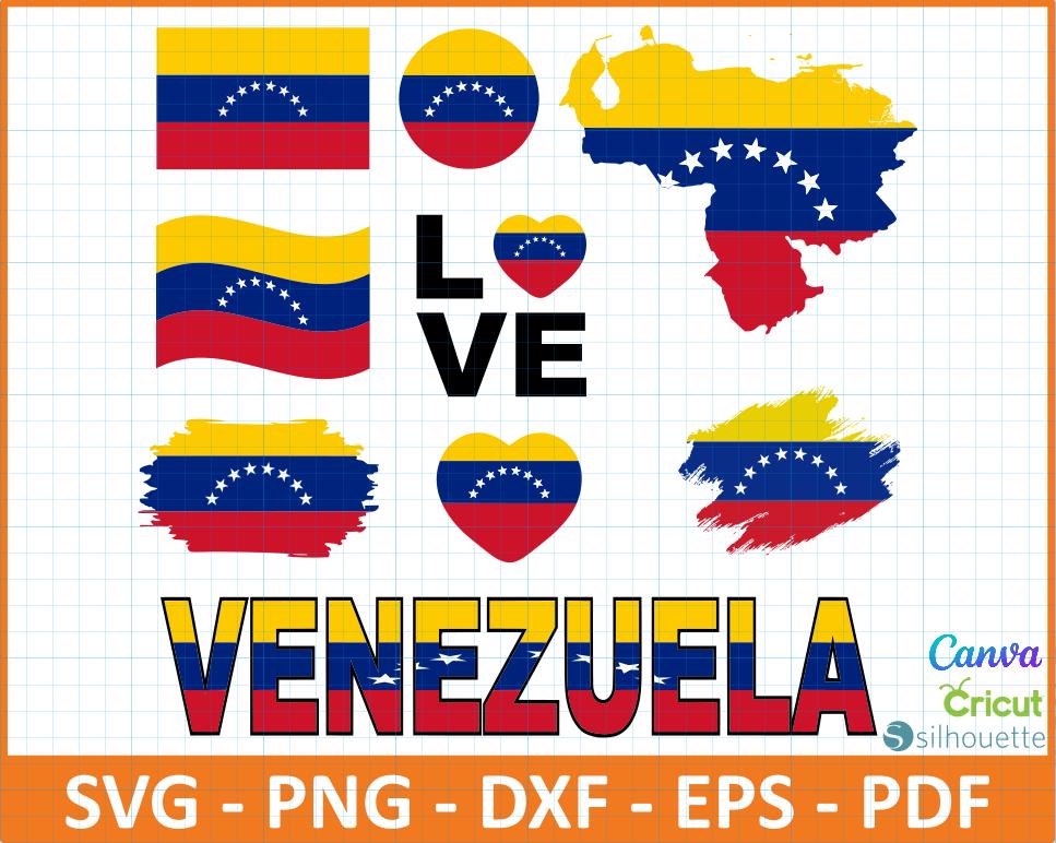 Venezuela Country Flag Svg,png,dxf,eps,pdf Cut File,venezuela Clipart ...