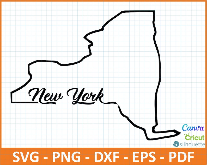 New York State Svg,png,dxf,eps,pdf File,ready for Canva,cricut ...