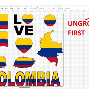 Colombia Country Flag Svg,png,dxf,eps,pdf Cut File,colombia Clipart ...