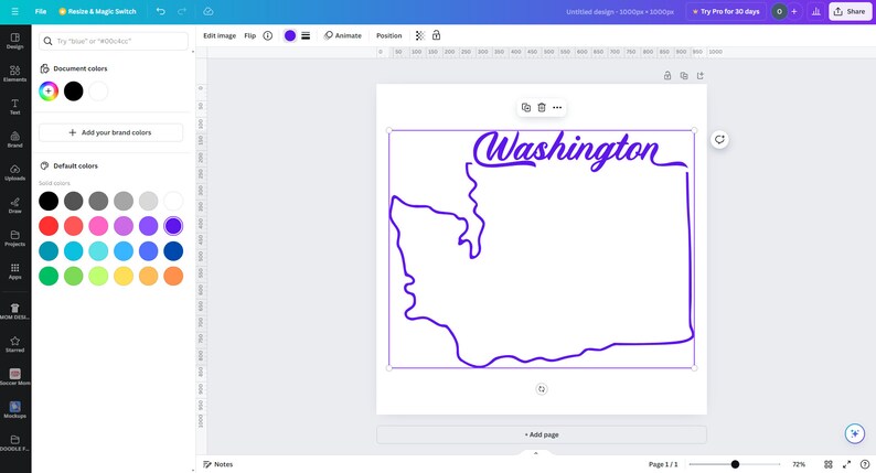 Washington State Svg,png,dxf,eps,pdf File,ready for Canva,cricut ...
