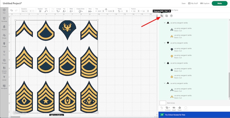 US Army Sergent Enlisted Rank Vectors,svg,png,dxf,eps File,instant ...
