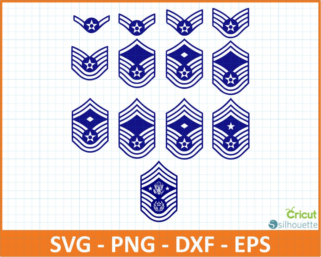 US Air Force Enlisted Rank Vectors,svg,png,dxf,eps File,instant ...