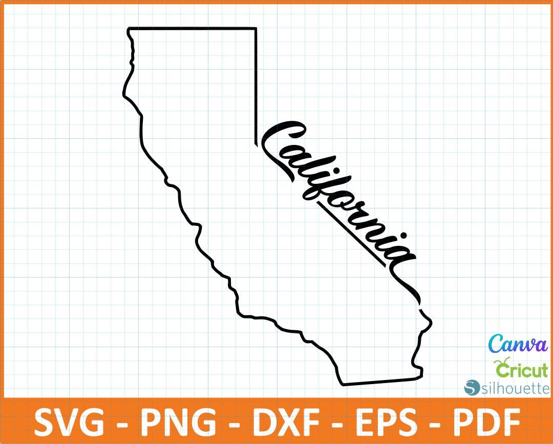 California State Svg,png,dxf,eps,pdf File,ready for Canva,cricut ...