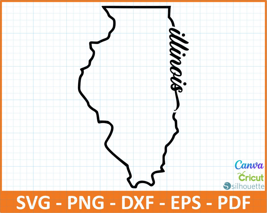Illinois State Svg,png,dxf,eps,pdf File,ready for Canva,cricut ...