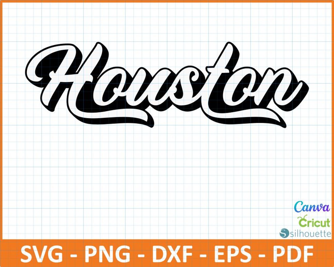 Houston Retro Text,houston Shirt,svg,png,dxf,eps,digital Item Creators ...