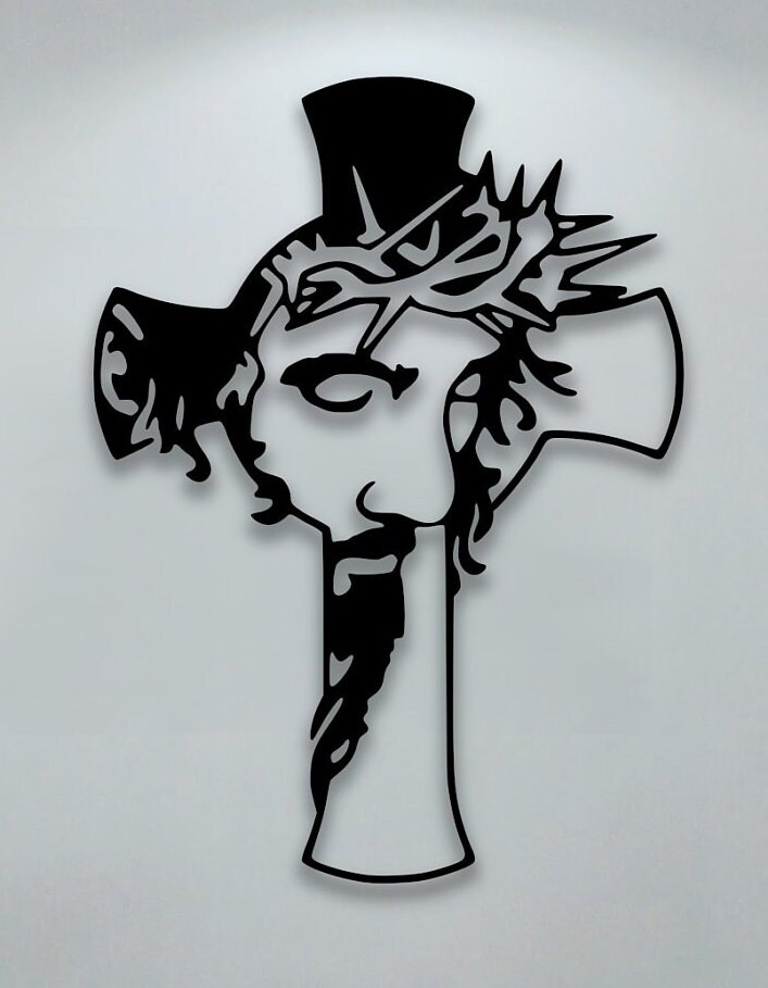 Jesus With Cross Sign,svg,png,dxf,eps File for Cnc,plasma,laser Machine ...