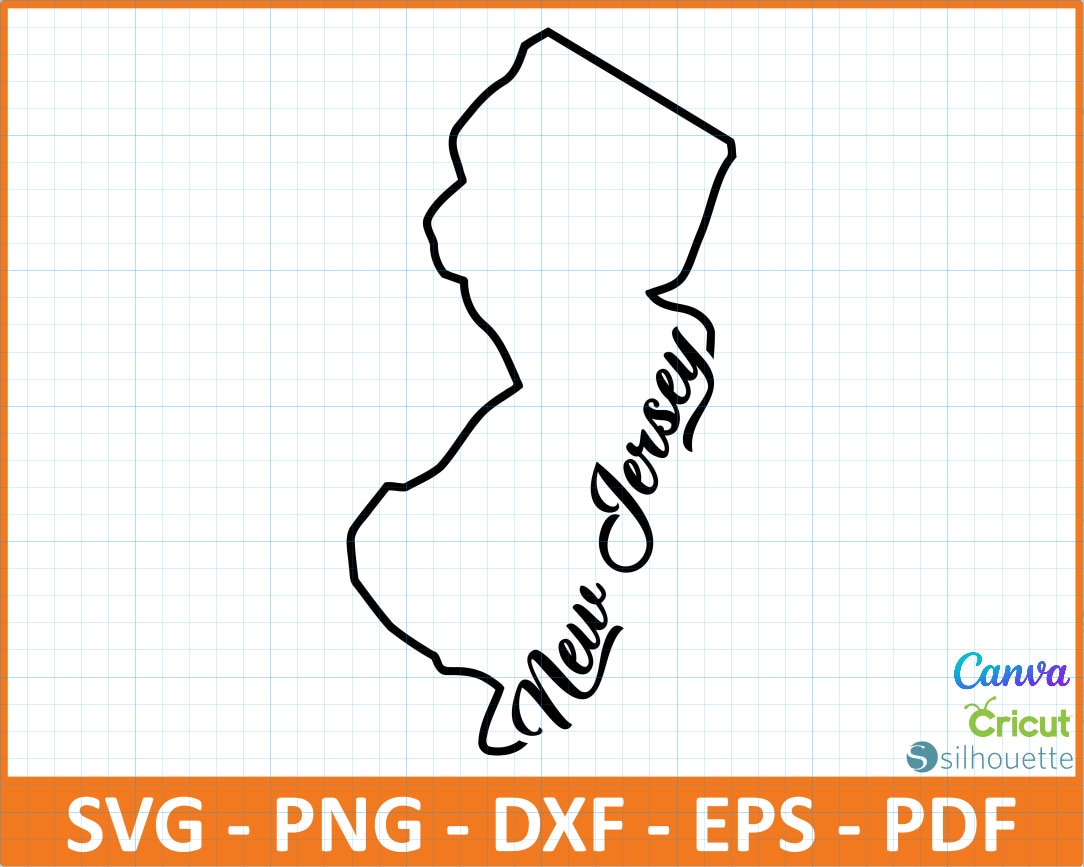 New Jersey State Svg,png,dxf,eps,pdf File,ready for Canva,cricut ...