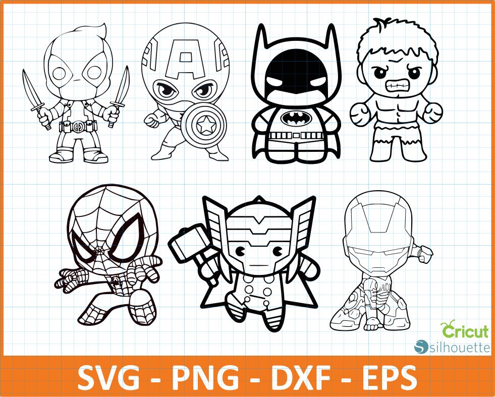 Super Hero Bundle,super Hero Kids,svg,png,dxf,eps,digital Item Creators ...