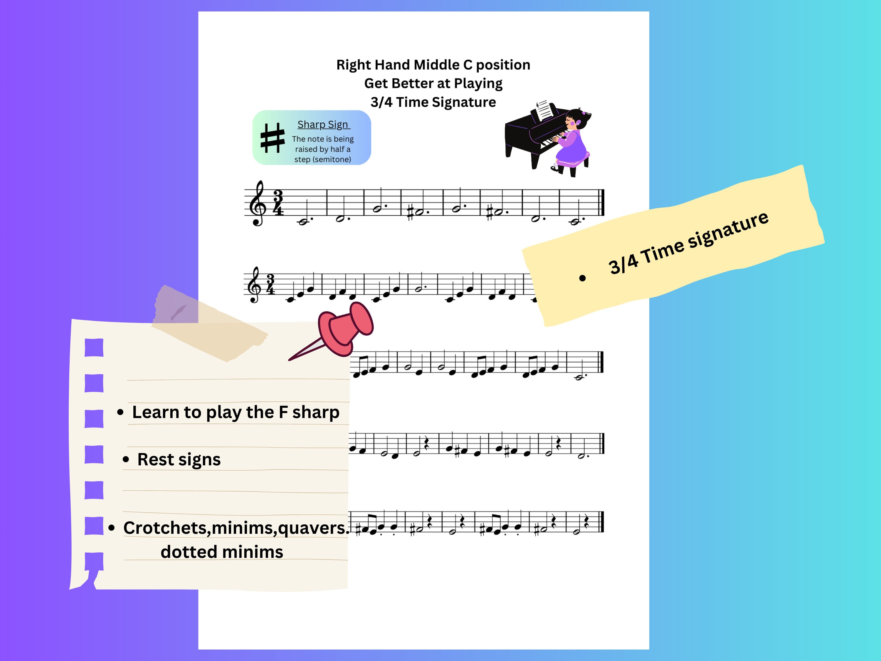 Piano Exercises for Beginners, Piano Note Reading Practice, Sight ...