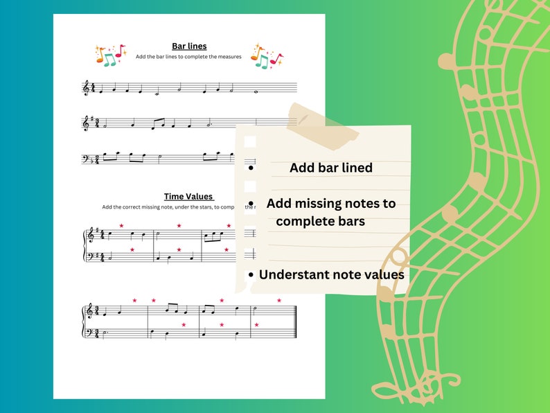 Music Notation Exercises, Beginner Worksheets, Treble Clef Worksheets ...