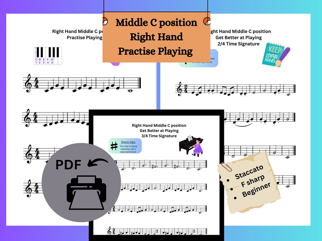 Piano Exercises for Beginners, Piano Note Reading Practice, Sight ...